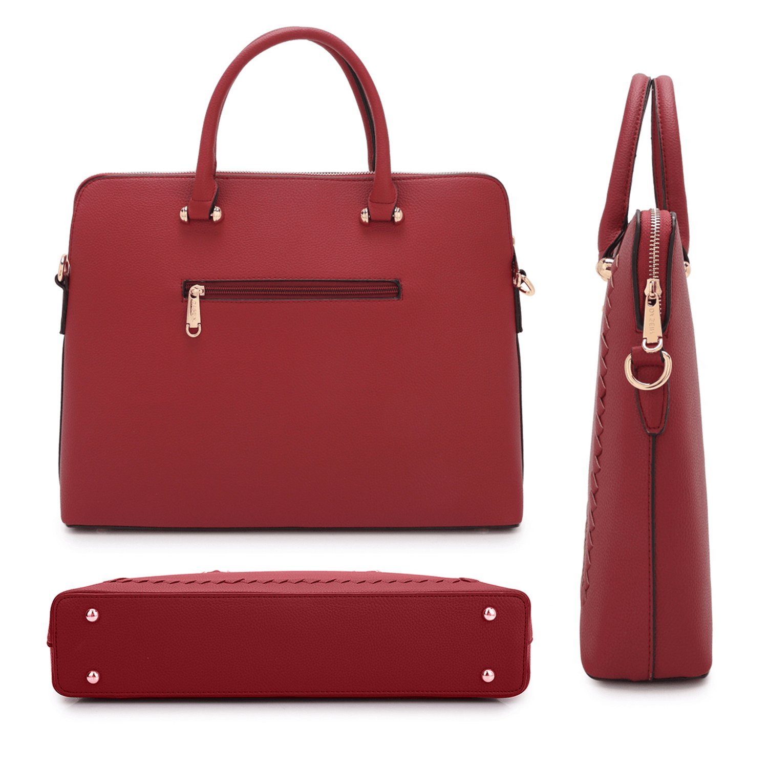 Dasein Women Woven Design Large Handbag Purse Vegan Leather Work Bag Tote Shoulder Bag