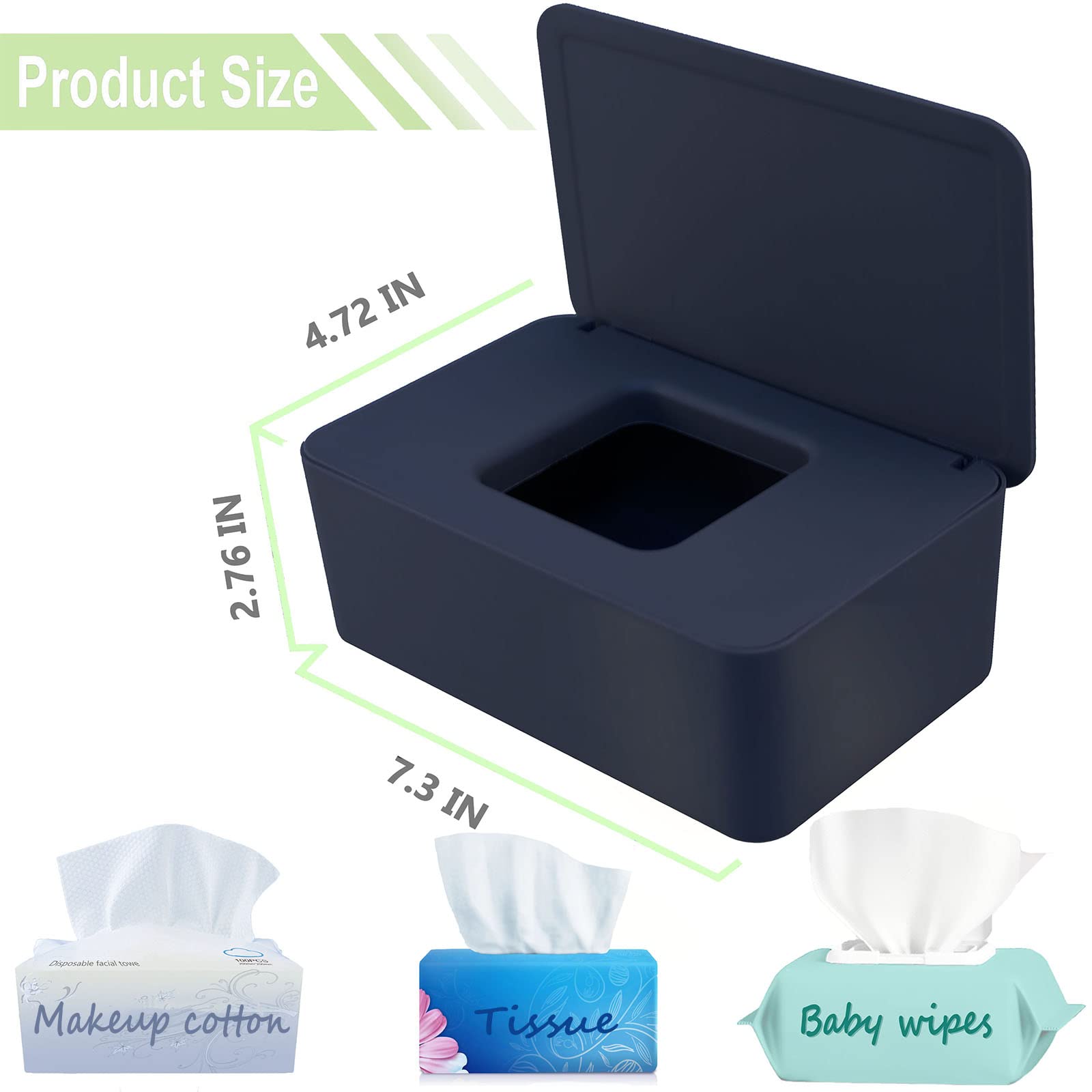 Beieverluck 3 Pack Wipes Dispenser Baby Wipe Holder Case Container Box Diaper Holders Non-Slip for Desk Office Dorm Kitchen Washroom