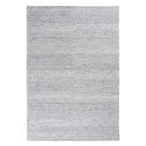 Catia Curated Home Interiors - Clara Collection - Handwoven Wool Area Rug Soft, Living Room, Bedroom. Non Slip. Modern Textured Neutral Farmhouse Contemporary Carpet. 6 x 9 Grey. Home Decor Aesthetic