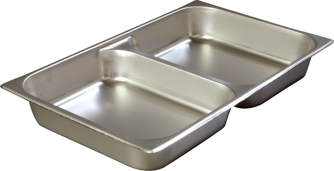 Carlisle FoodService Products Durapan Stainless Steel Divided Steam Table Pan for Catering, Hotel, and Restaurants, Full-Size 2.5 Inches Deep, Silver, (Pack of 6)