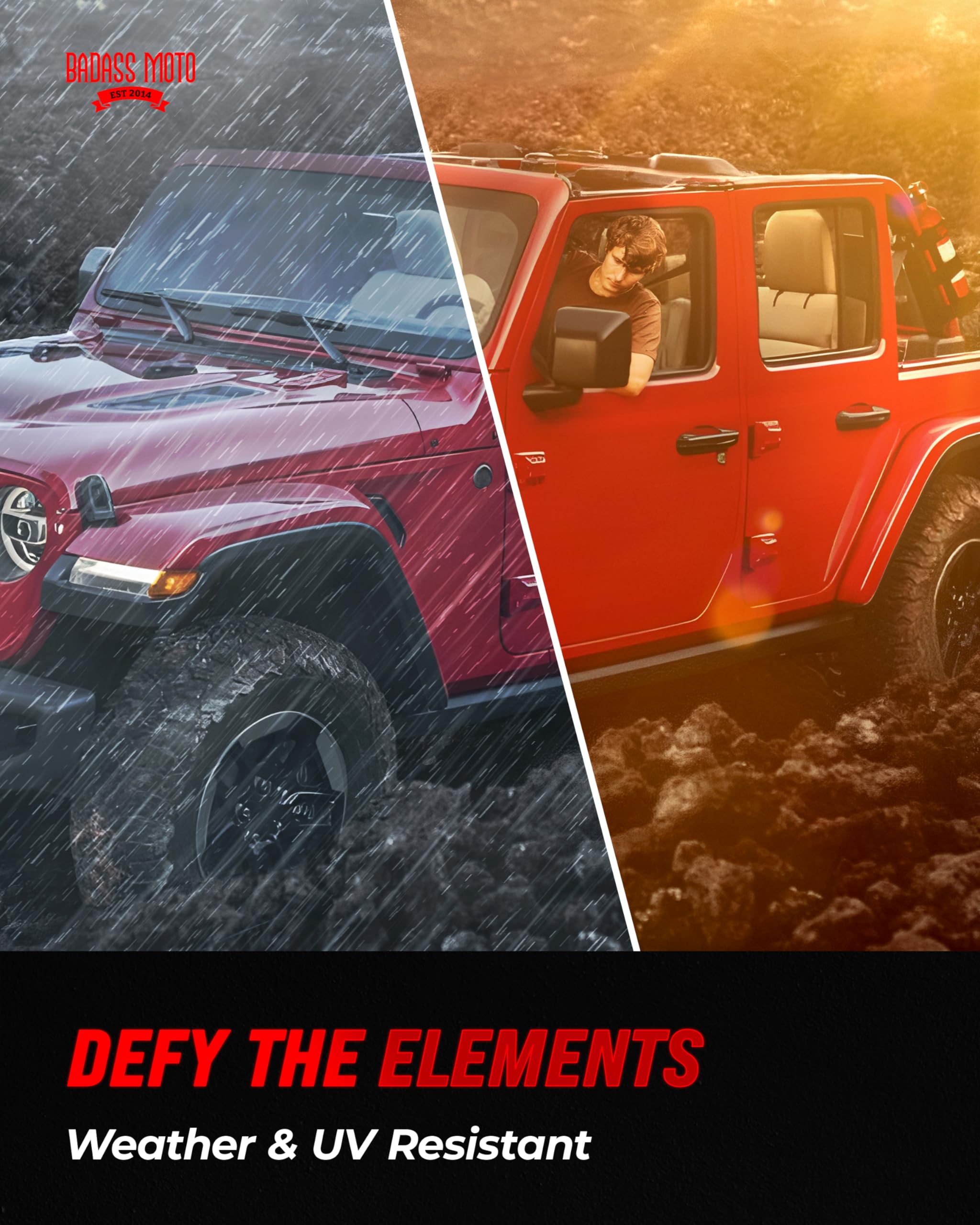 Badass Moto for Jeep Fire Extinguisher Mount - Fire Extinguisher Holder Compatible with Jeep Wrangler 1965-2022 JK JKU TJ CJ Gladiator- Easy No Tool Install for Jeep Roll Bar Accessories - Gifts