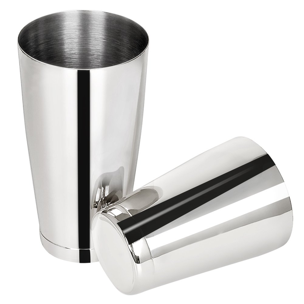 Barfame Boston Shaker Tins 304 Stainless Steel Cocktail Shaker with 2 Pieces: 18oz & 28oz (Silver)