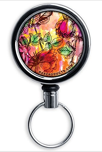 BarConic Mini Opener with Retractable Reel - Painted Leaves