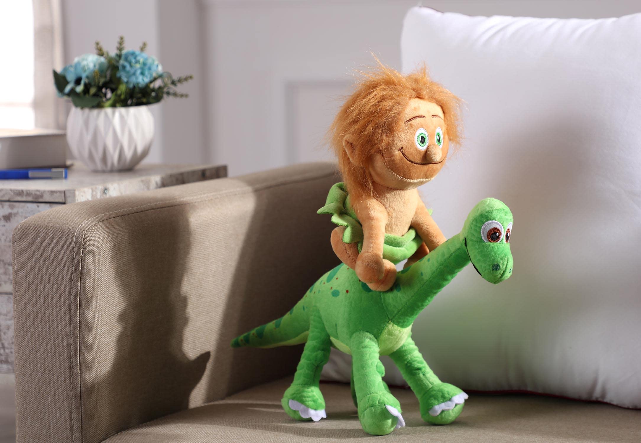Tivcyi The Good Dinosaur Plush Toys Stuffed Animals Play Set- Spot The Child 7"/20CM + Arlo Baby 13"/35CM (2 Pack)