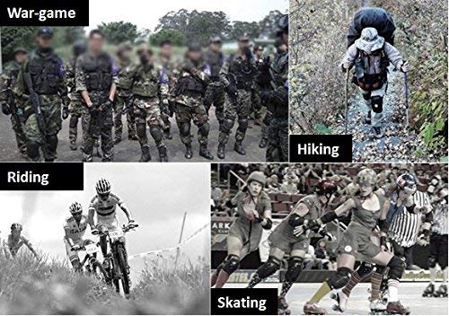 Bargain Crusader Military Tactical Knee Pad Elbow Pad Set Airsoft Knee Elbow Protective Pads Combat Paintball Skate Outdoor Sports Safety Guard Gear (Black)