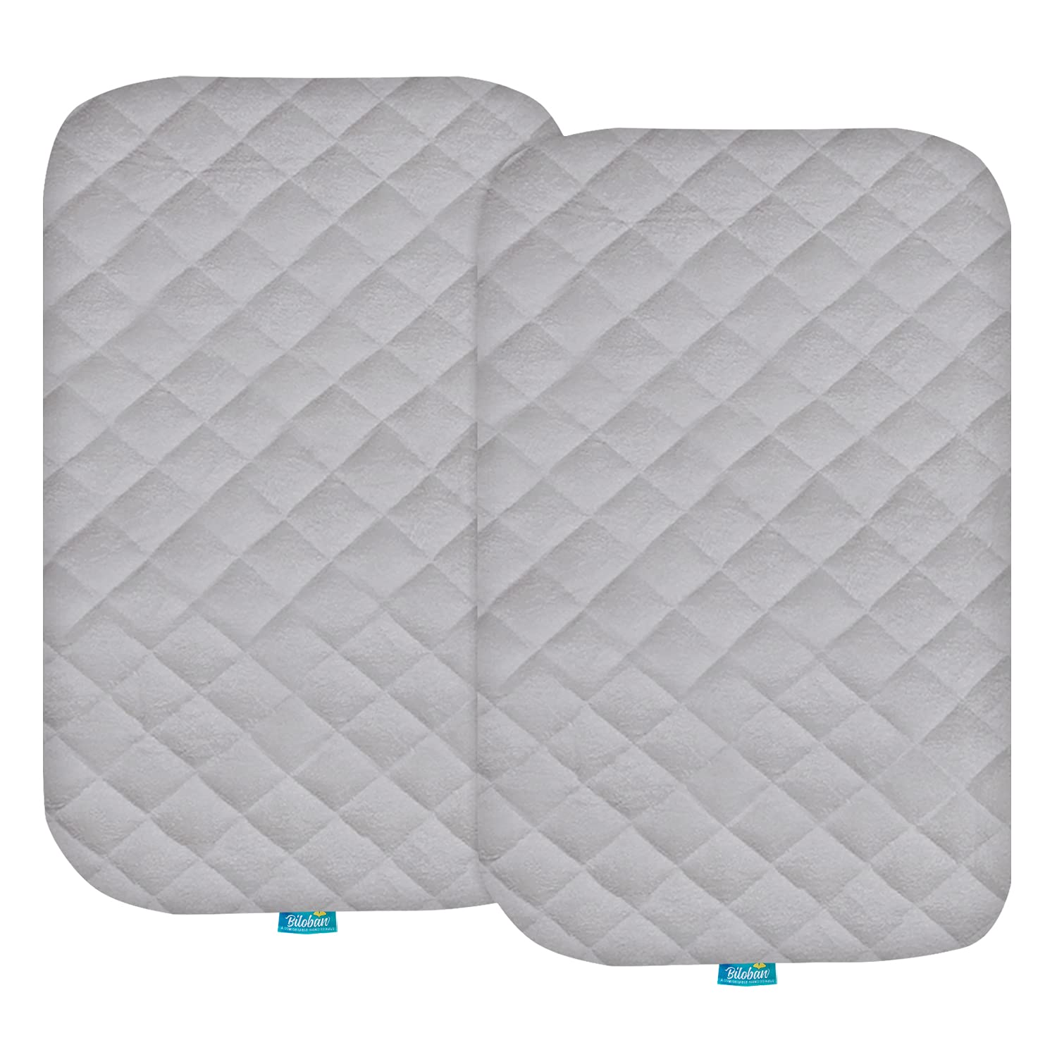 Bassinet Mattress Pad Cover(20" x 33"), Compatible with Baby Delight, Mika Micky, Angelbliss, Koolababay and AMKE Baby Bedside, 2 Pack, Waterproof Ultra Soft Viscose Made from Bamboo Terry Surface