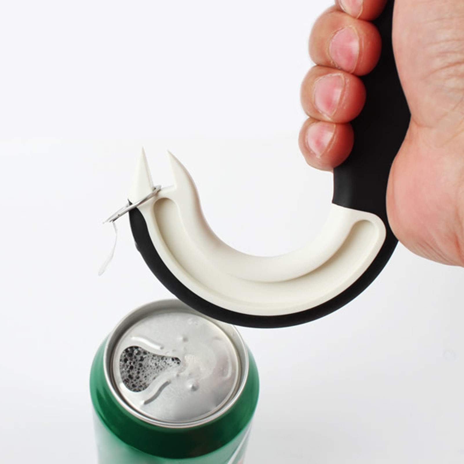 BaoST 1 Pc Ergonomic Can Ring-Pull Helper J Shape Ring Pull Can Opener Ring Hook Pulling Jar Opener Manual Ring-Pull Cans Lid Opening Tools Random