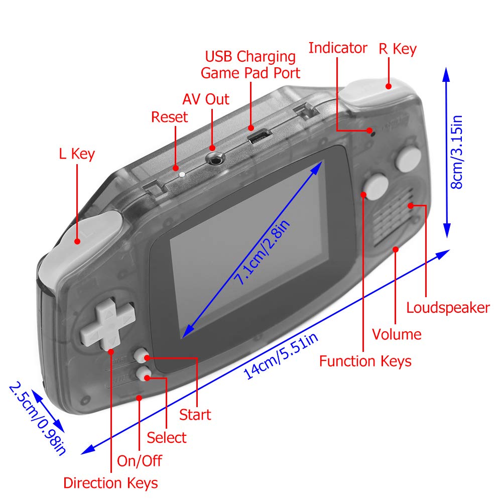 DREAMHAX Two Players Retro Game Console + Game Pad, with 2.8 Inch Screen 400 Retro Games, Double Players Rechargeable TV Connectable, Handheld Game Console Video Games (White)
