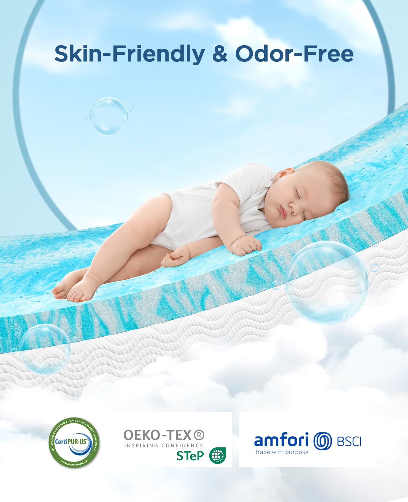 Dreamsmith 2-Inch Twin Size Memory Foam Mattress Topper, Cooling Gel Mattress Topper with Airflow Channels, Medium Softness & Ergonomic Support, CertiPUR-US & Oeko-TEX Certified