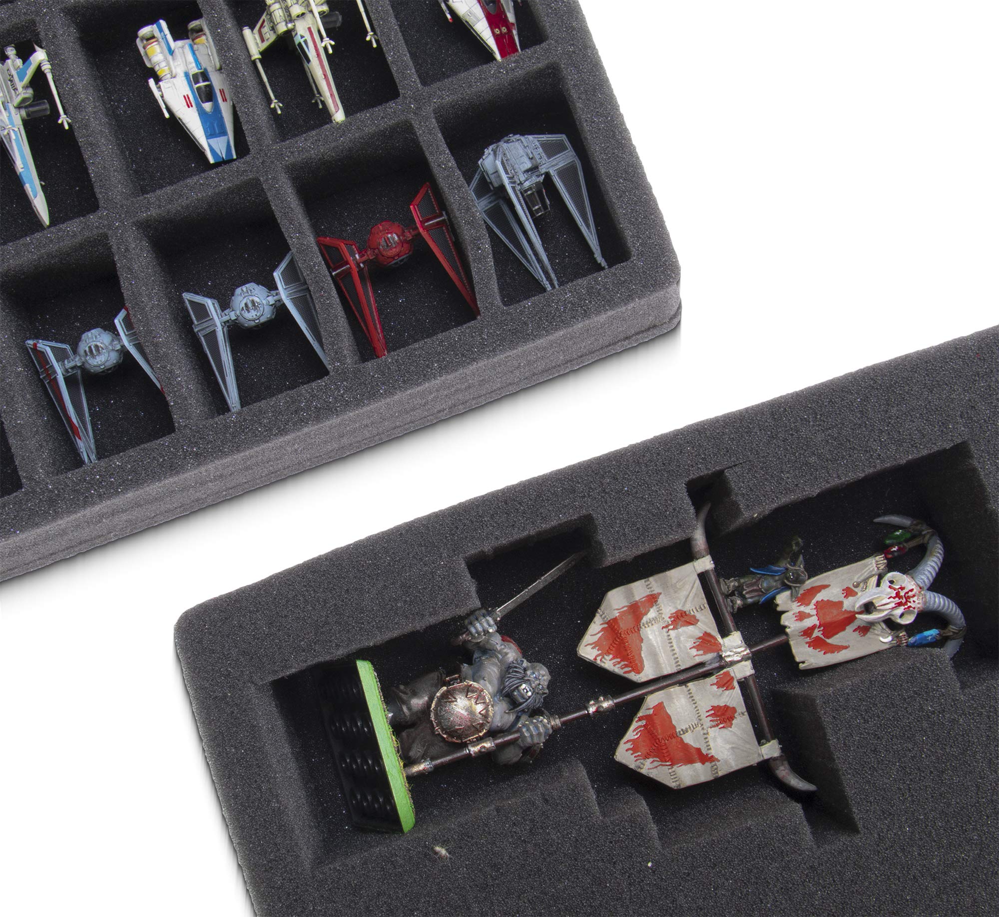 Guardian Tabletop Gaming Backpack | Deluxe Portable Carrying Case with Space For 135+ Figurines, Large Miniatures, and Wargame Transportation | Includes Four Compartment Trays & 3 Layers of Pluck Foam