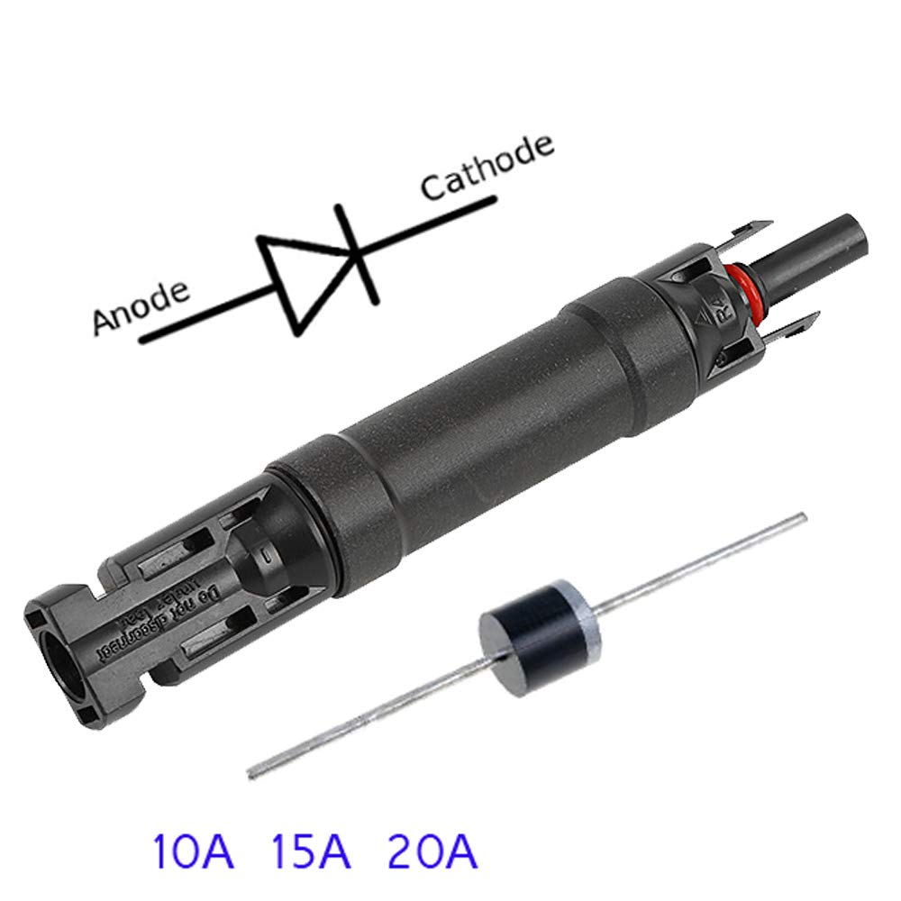BAYM Solar Panel PV Cable Connector Built in 20A Diode in-Line Fuse Solar Wire Connector Solar PV System IP68 Waterproof Anti-backflow(10pcs)