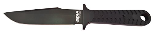 Bear Edge Compact Bowie, 5” 440 High Carbon Stainless Steel Blade, Lightweight Black G10 Handles, Ballistic Sheath Included (61108)