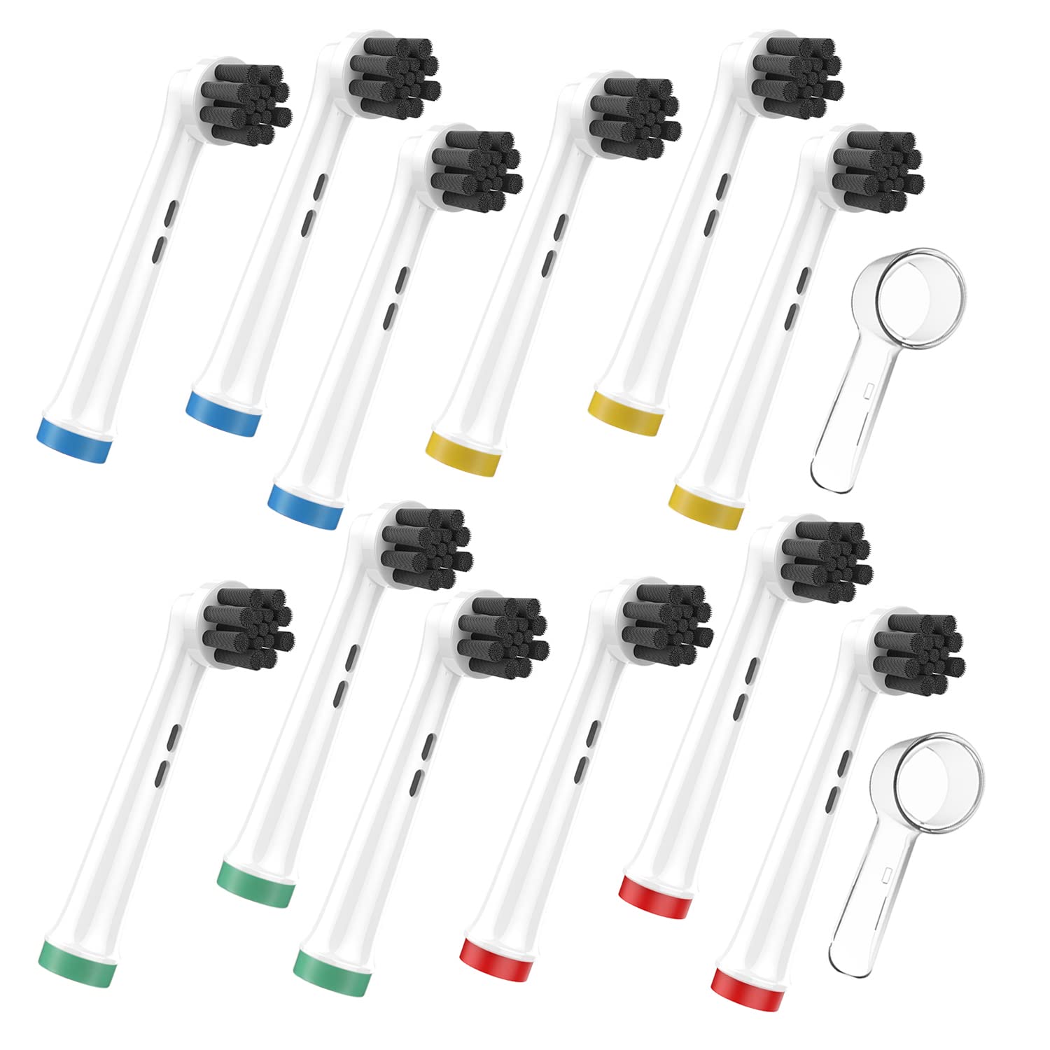 Charcoal Replacement Toothbrush Heads 12 Pk for Oral B Electric Toothbrush with 2 Pk Brush Heads Replacement Protection Covers
