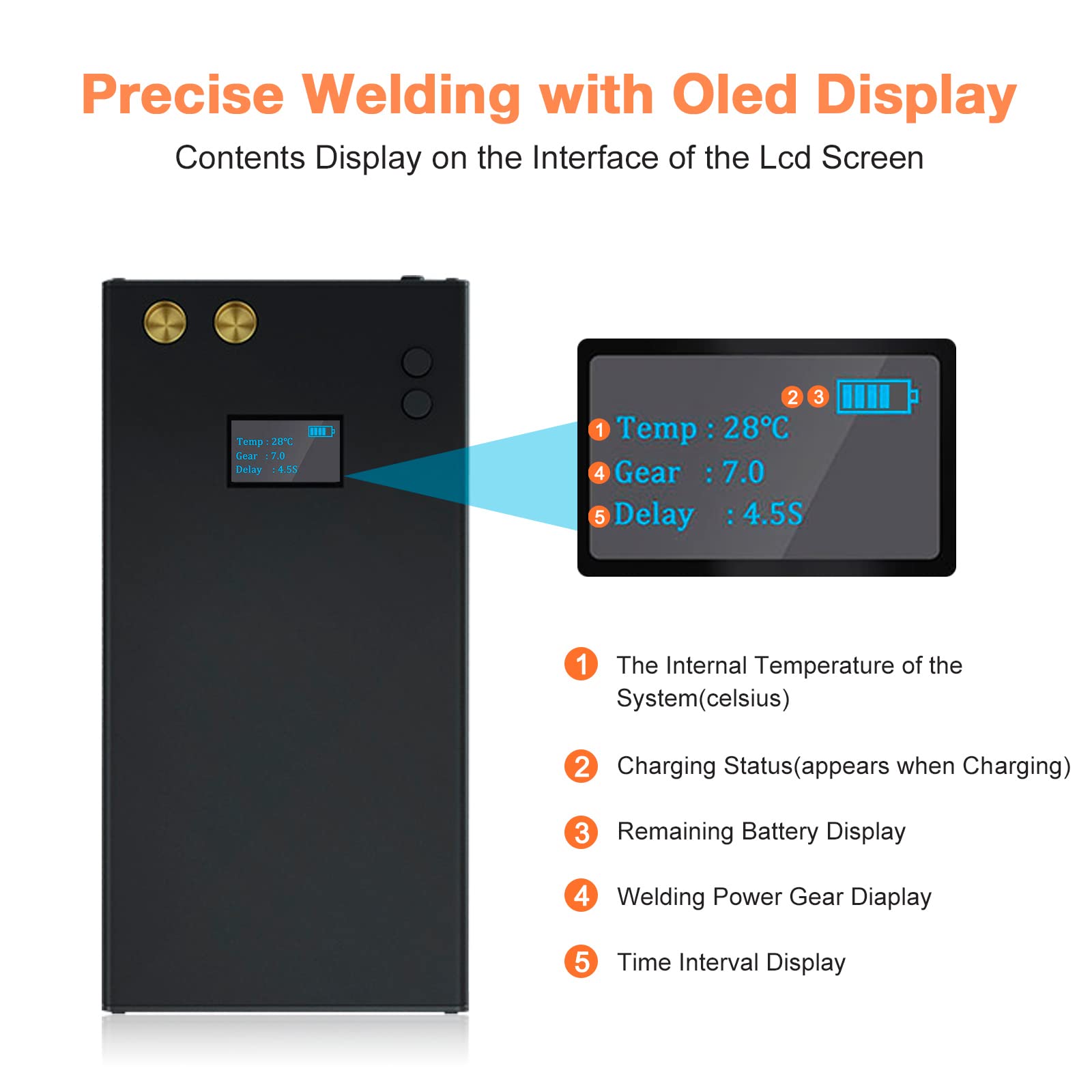 Battery Spot Welder, Portable Mini Spot Welder with LCD Screen, 11000mAh Battery Spot Welder with 80 Gears Adjustable, Spot Welding Pen, 5M Nickel Strip and USB Charging Cable for DIY Spot Welding