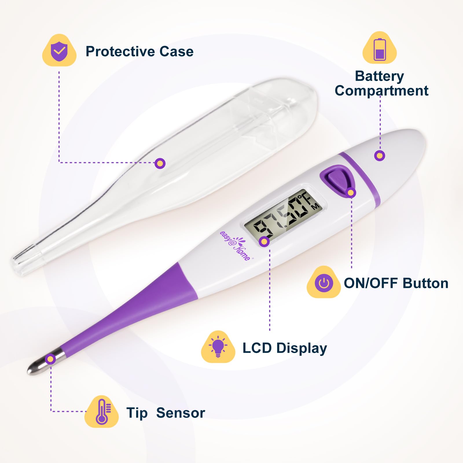 Easy@Home Basal Body Thermometer: BBT for Fertility Prediction with Memory Recall- Accurate Digital Basal Thermometer for Temperature Monitoring with Premom App - EBT-018