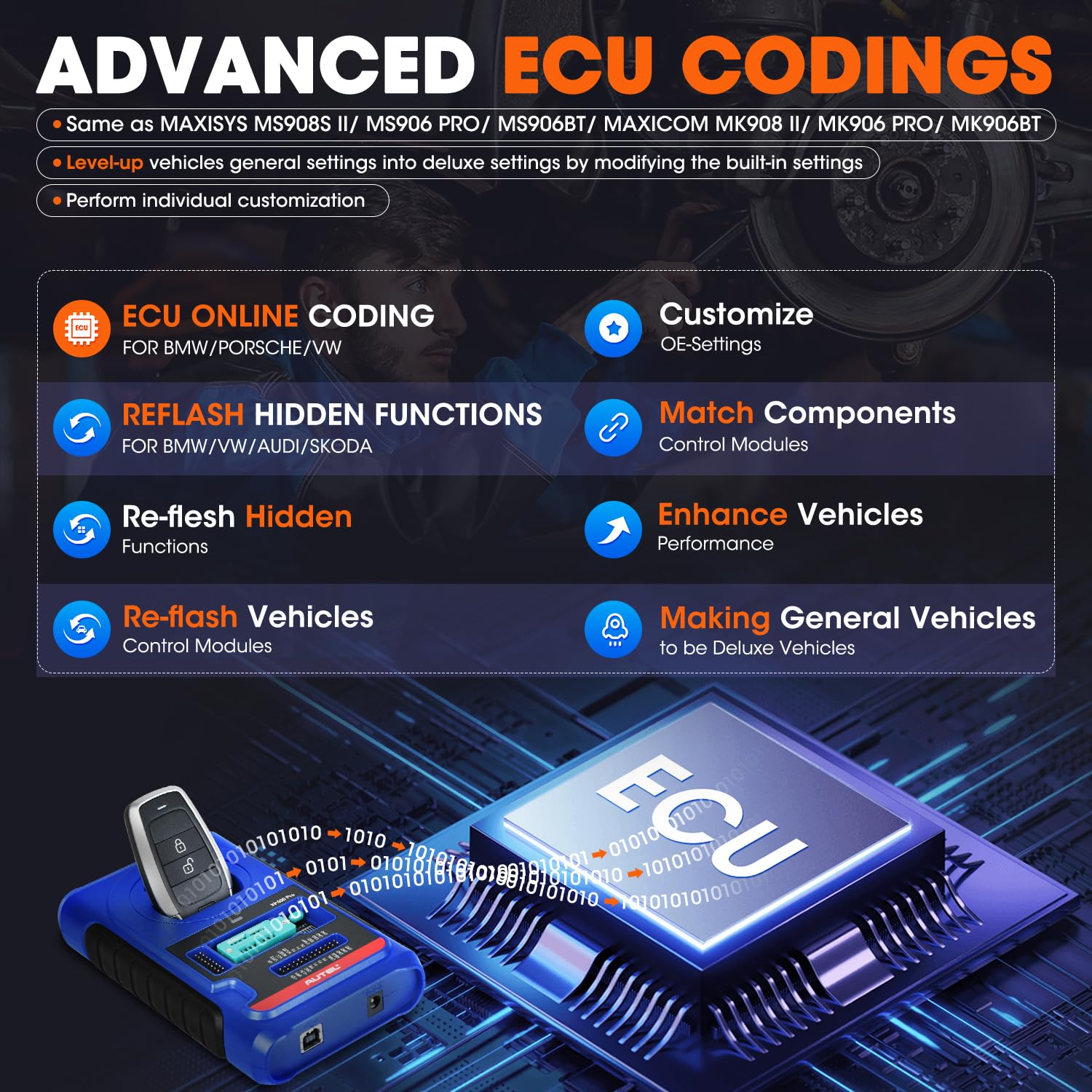 Autel MaxiIM IM608S II: 2024 Newer Ver. of IM608 PRO Top Car IMMO & Key Fob Programming Tool, Same as IM608 PRO II/ IM608 II, w/ XP400 PRO APB112 GBOX3, AutoScan 2.0, Advanced ECU Coding, 40+ Services
