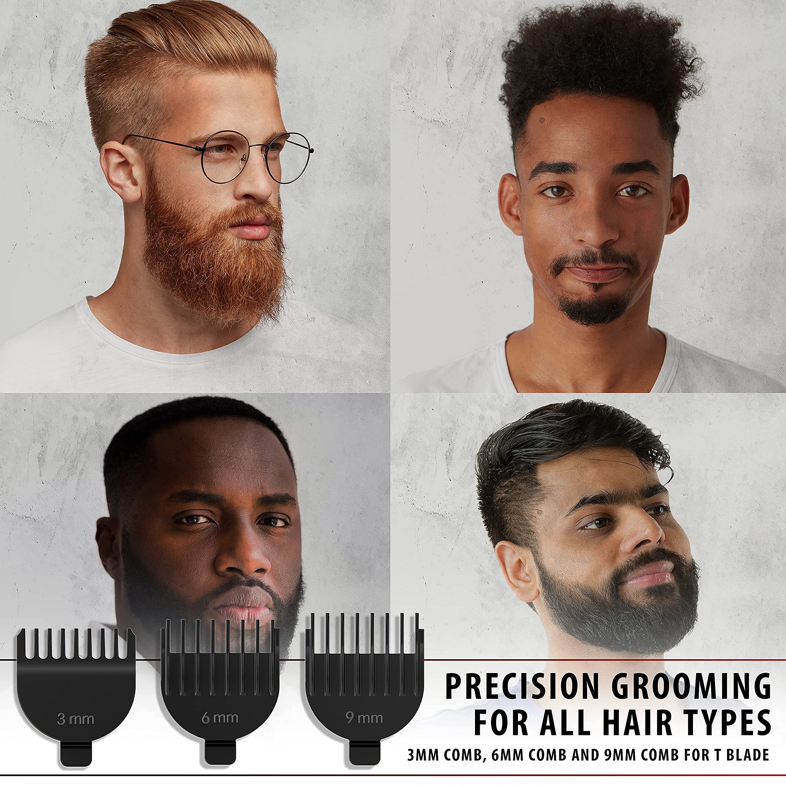 Beard Trimmer for Men - Mens Electric Razor, Hair Clippers for Beard. Adjustable and Portable Beard Grooming Kit for Men.