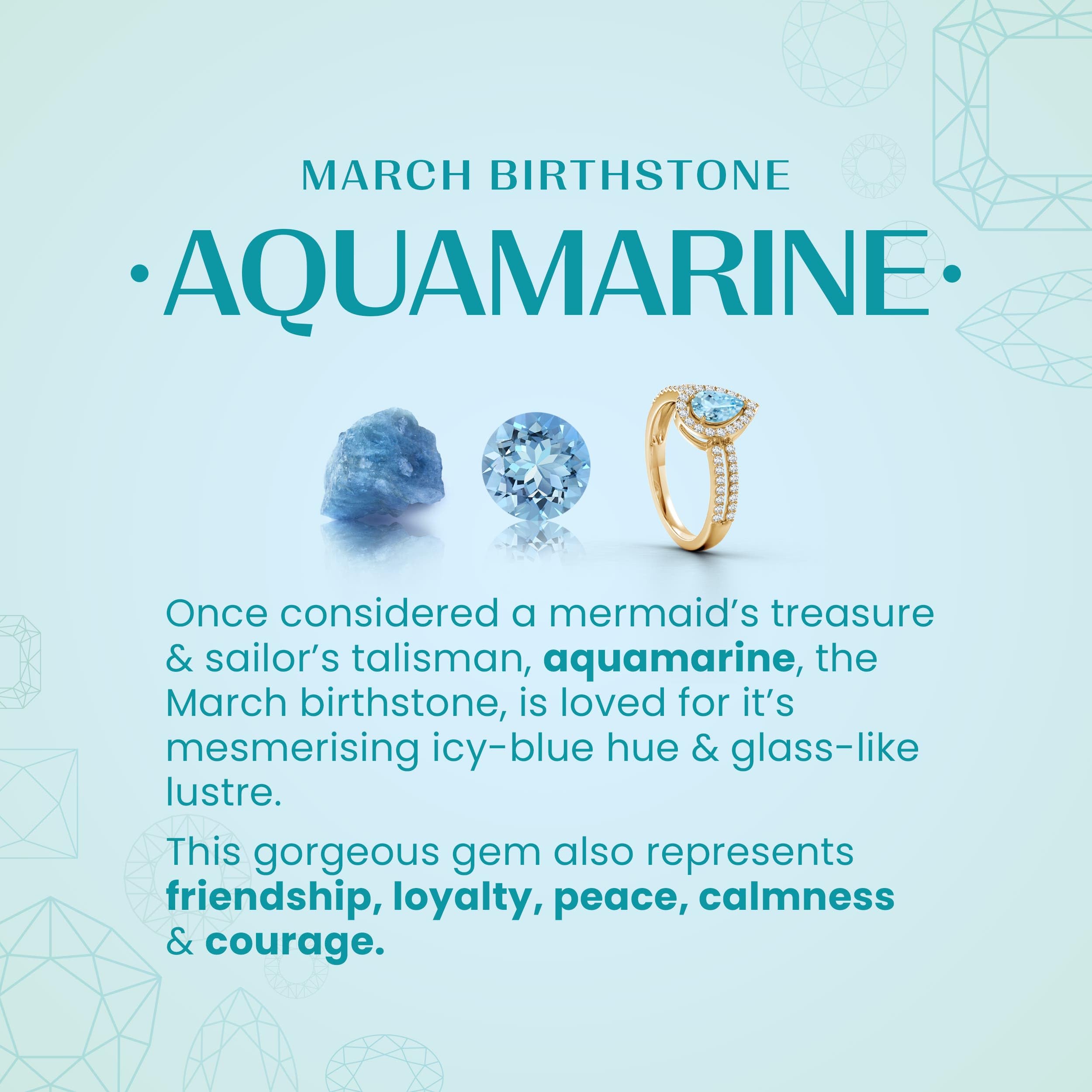 Angara Aquamarine and Diamond Twisted Vine Ring in 14K White & Rose Gold (5mm Aquamarine) March Birthstone