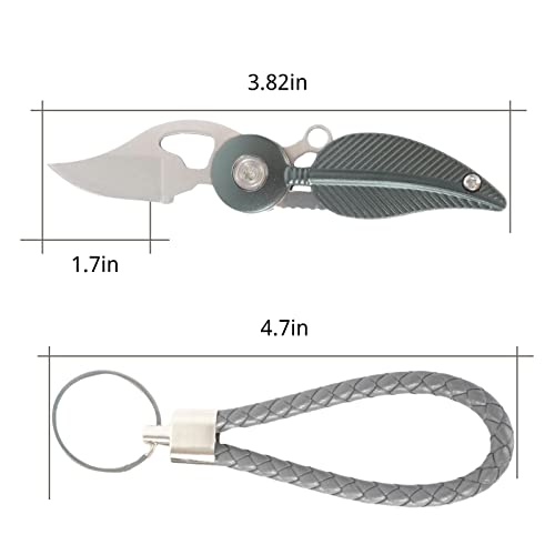 CHJIANAO Small Pocket Knife with Chain,Pocket Knife womens,Cool Knives,Cool Gadgets,Edc Knife,Mini Pocket Knife,Cute Key Accessories(Dark Green)