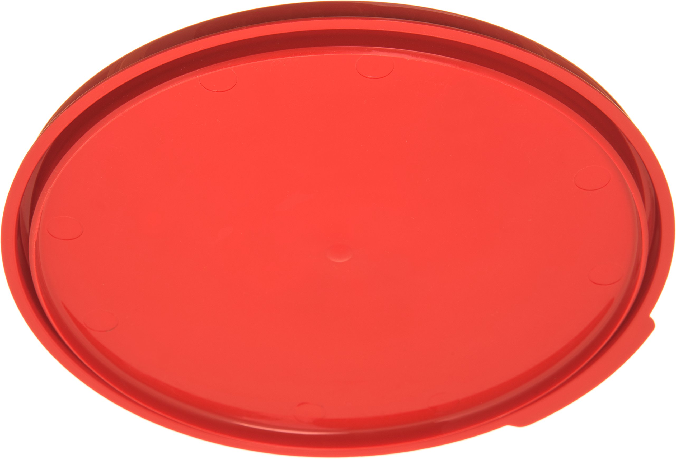 Carlisle FoodService Products Storplus Round Food Storage Container Lid with Stackable Design for Catering, Buffets, Restaurants, Polypropylene (Pp), 6 To 8 Quarts, Red, (Pack of 12)