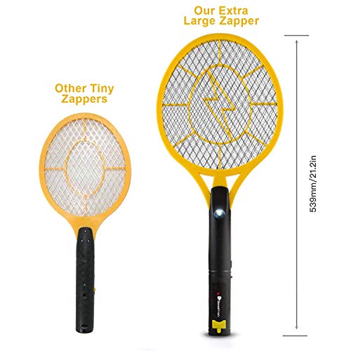 Beastron Bug Zapper Racket Electric Rechargeable Killer, 4 Pack Large Size, Yellow