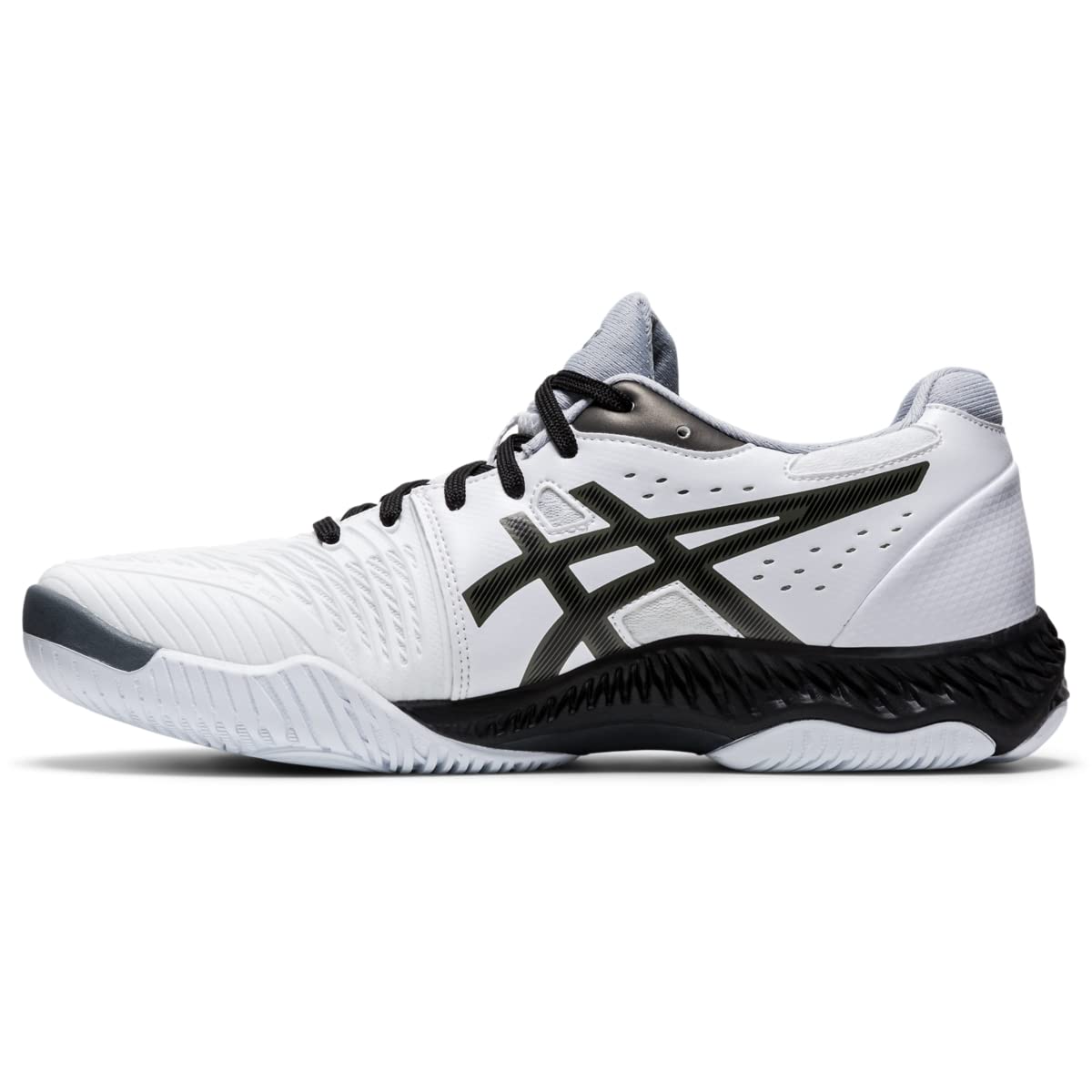 ASICS Men's Netburner Ballistic FlyteFoam 2 Volleyball Shoes, 11.5, White/Gunmetal