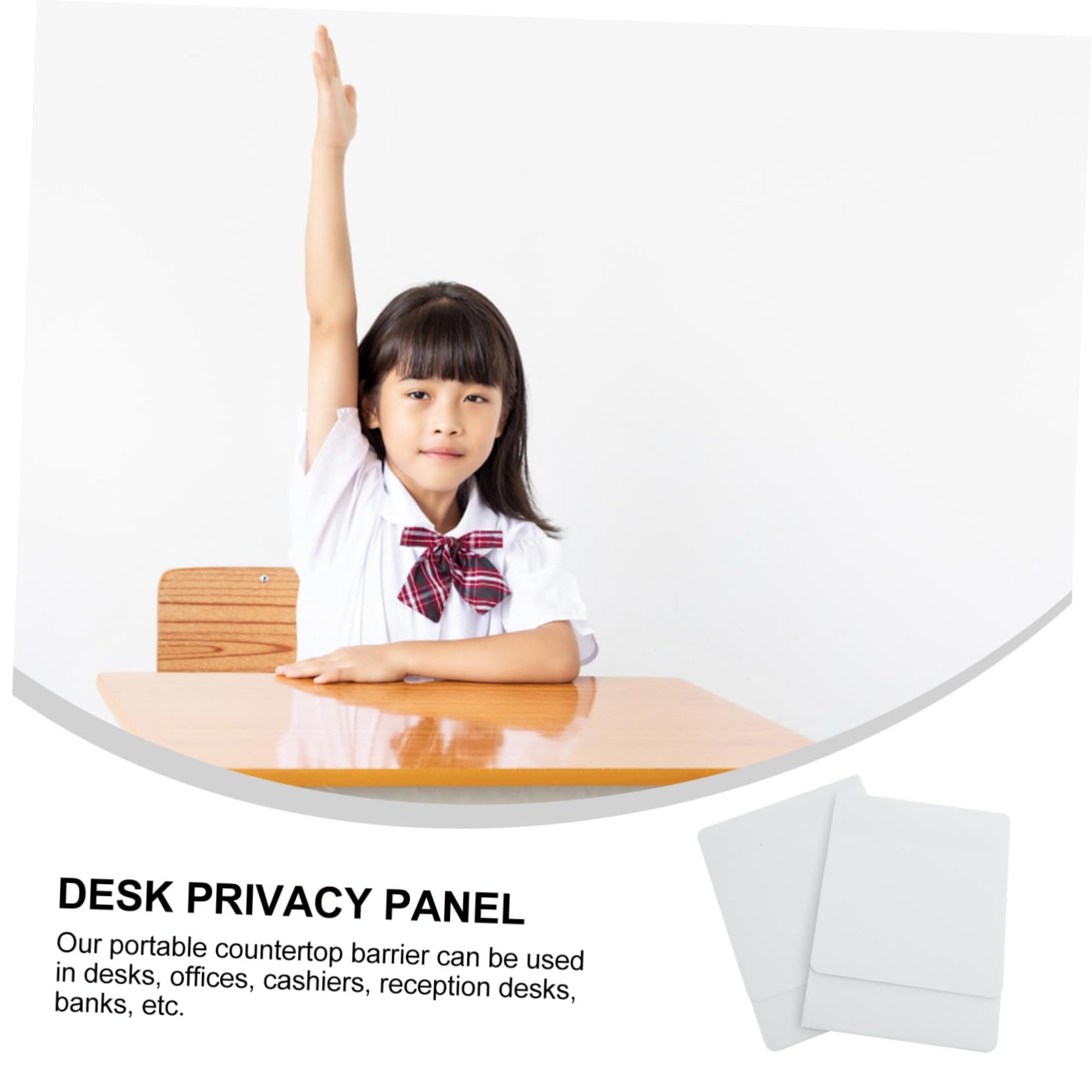 Amosfun 2pcs Portable Office Desk Desktop File Holder Desk Dividers Divide Board for Desk Protective Privacy Sneeze Guard Panel Desktop Classroom Dividers Plastic Screen Student Partition