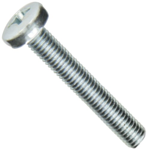 Small Parts Steel Machine Screw, Zinc Plated Finish, Pan Head, Phillips Drive, Meets DIN 7985, 80mm Length, Fully Threaded, M5-0.8 Metric Coarse Threads (Pack of 5)