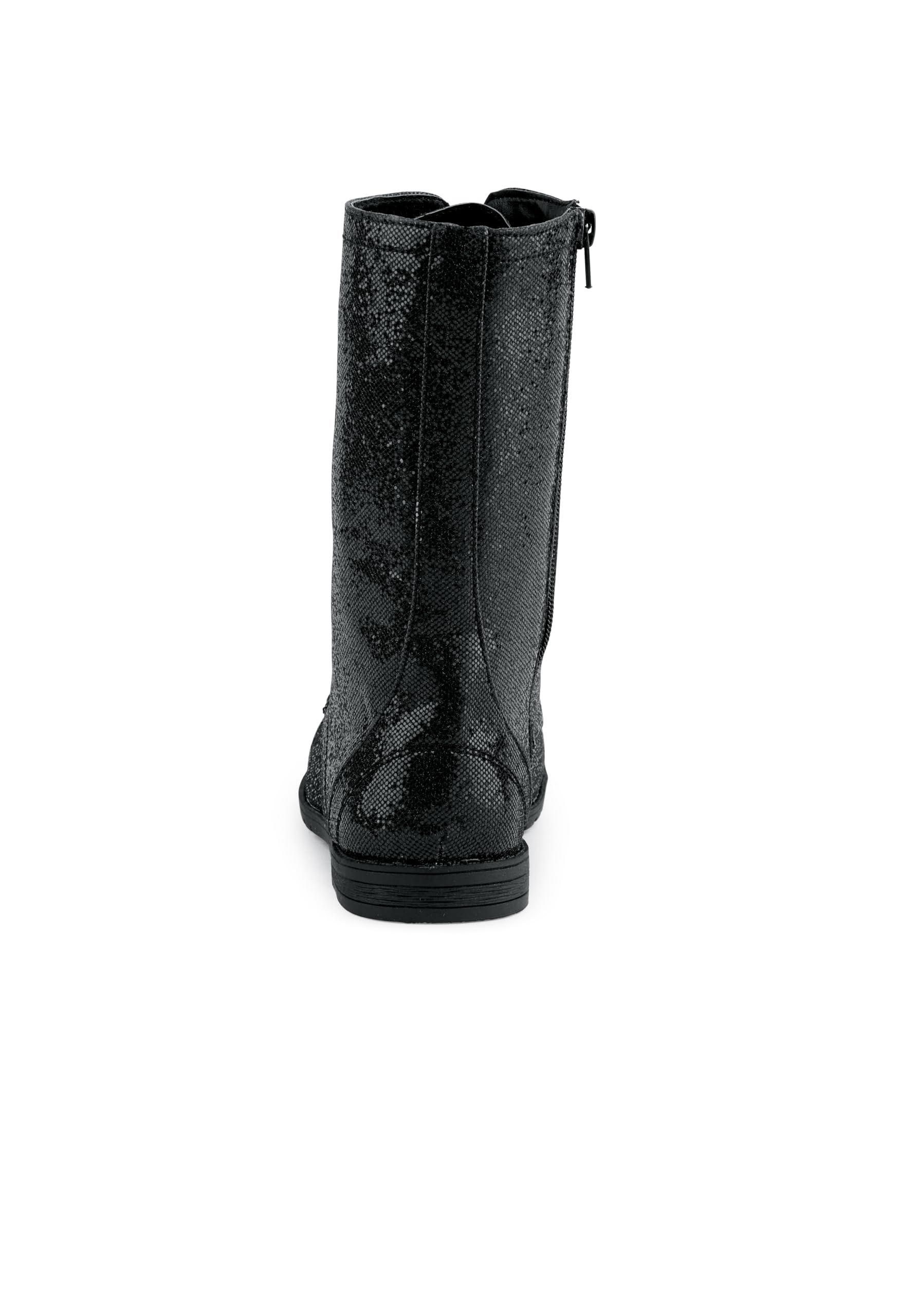 Balera Womens Combat Boots For Dance With Glitter And Zipper Rubber Sole Shoes
