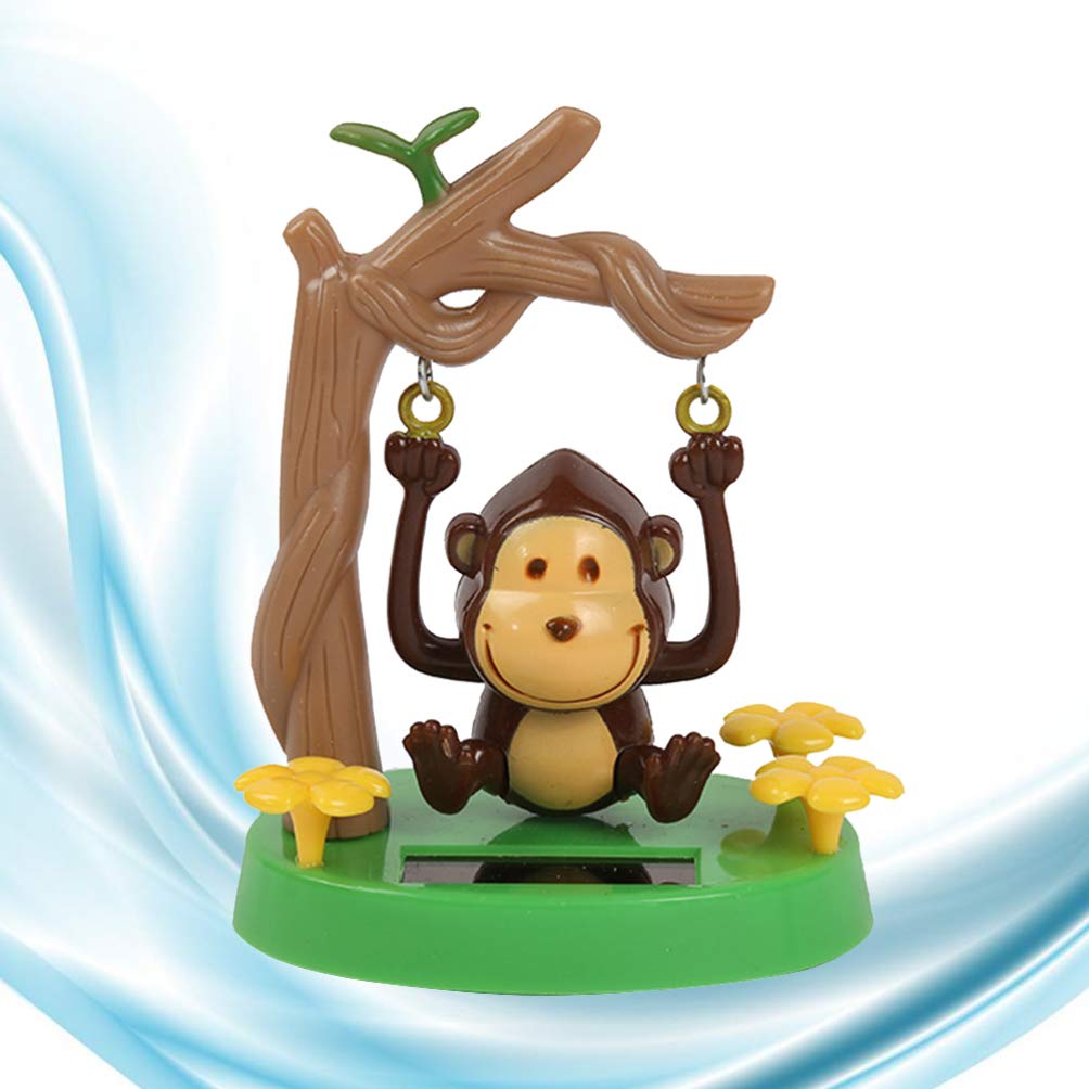 Amosfun 2Pcs Solar Powered Dancing Toy Swinging Monkey Bobbleheads Shaking Car Dashboard Ornament for car Interior Decorations Ornament Gift