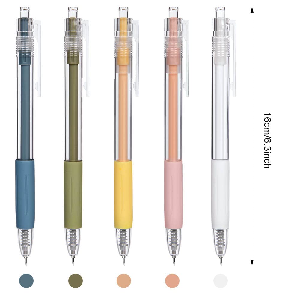 AUAUY Knife Pen Craft Cutting Tools, 5PCS Cartoon Pattern Student Utility Knife Pen with 5PCS Cutter Head Refills, Retractable Carving Pen Knife, Precision Paper Cutter Pen for DIY Project & Art Hobby