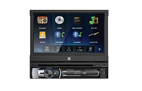 Dual Electronics XDVD176BT 7" LED Backlit Touchscreen LCD Single DIN Car Stereo with HD Camera + Gravity Magnet Phone Holder Bundle