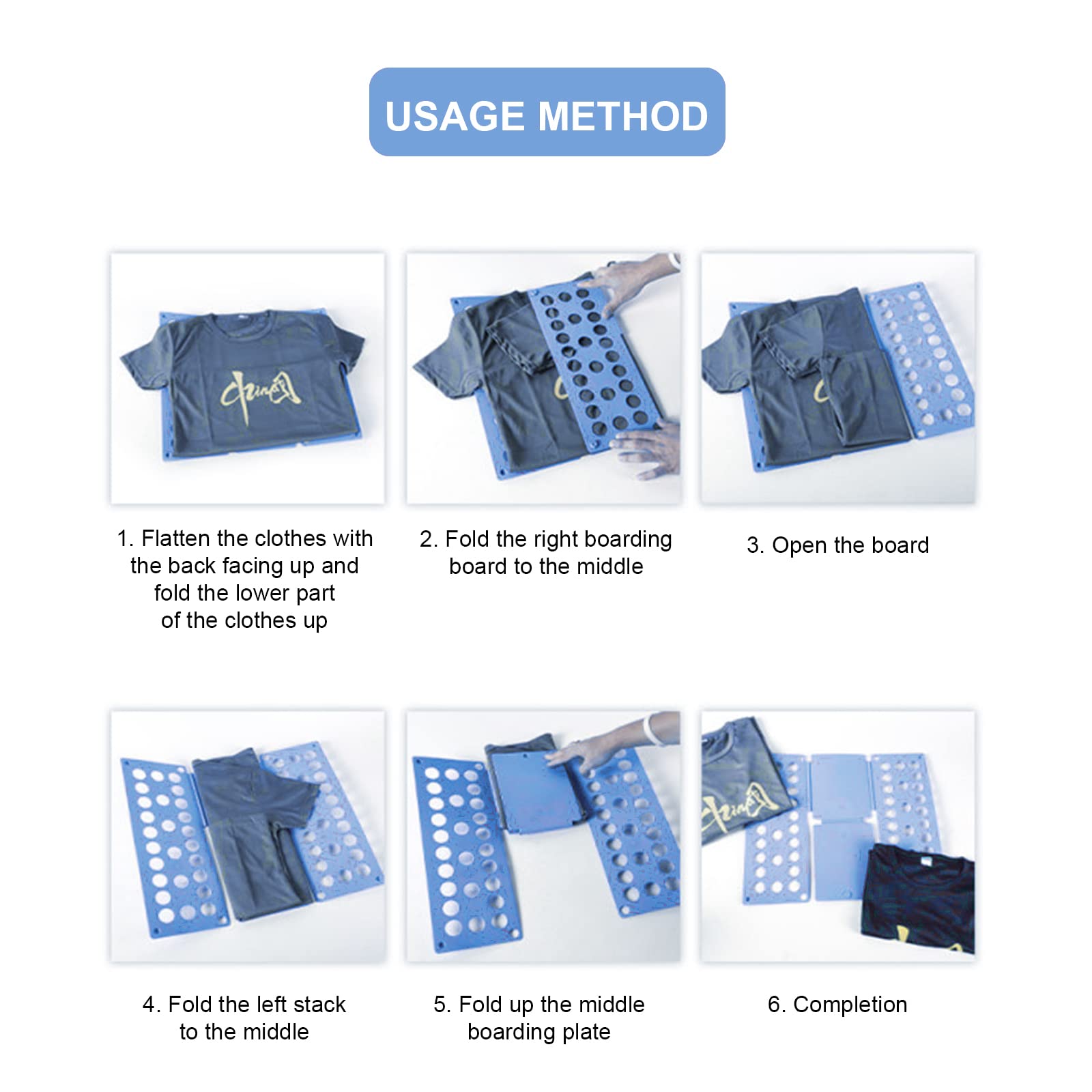 Clothing Folding Board Folding Boards Quality Baby Magic Clothes Folder T Shirts Jumpers Organizer Fold Save Time Quick Clothes Folding Board Clothes Holder (Blue)