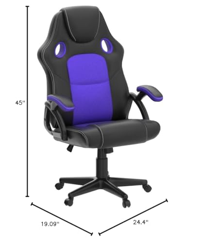 DualThunder Gaming Chairs, Home Office Desk Chairs Clearance, Comfortable Cheap Gaming Office Chairs, Computer Chairs Video Game Chairs, Gaming Chairs for Teens Gamer, Swivel Rolling Chairs, Purple
