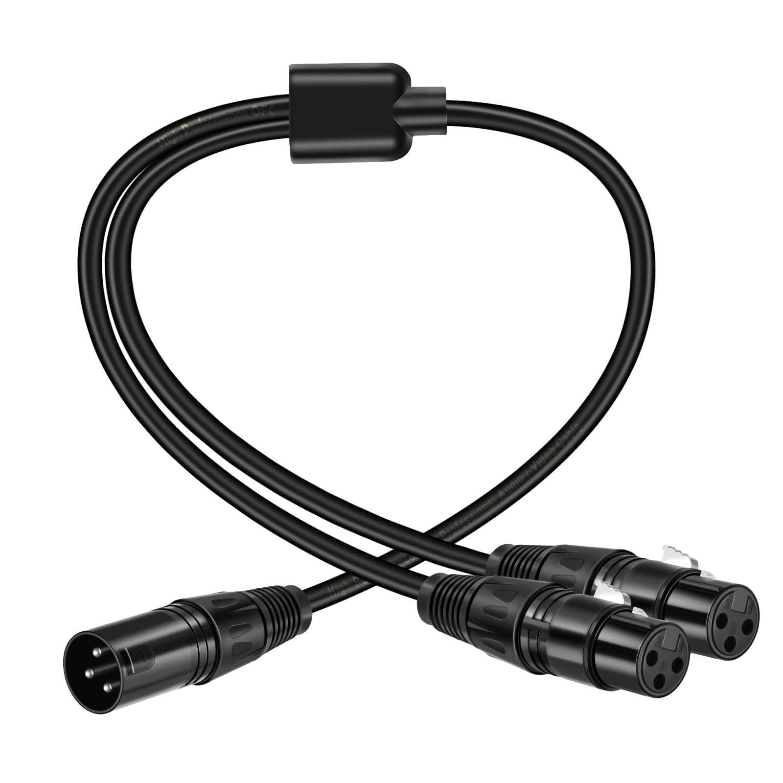 Neewer XLR Splitter Male to 2 Female Cable, Dual Female XLR to Male XLR Mic Combiner Y Cord Balanced Microphone Splitter Cable (3-Pin 2 Female to 1 Male) — 1.6 Feet