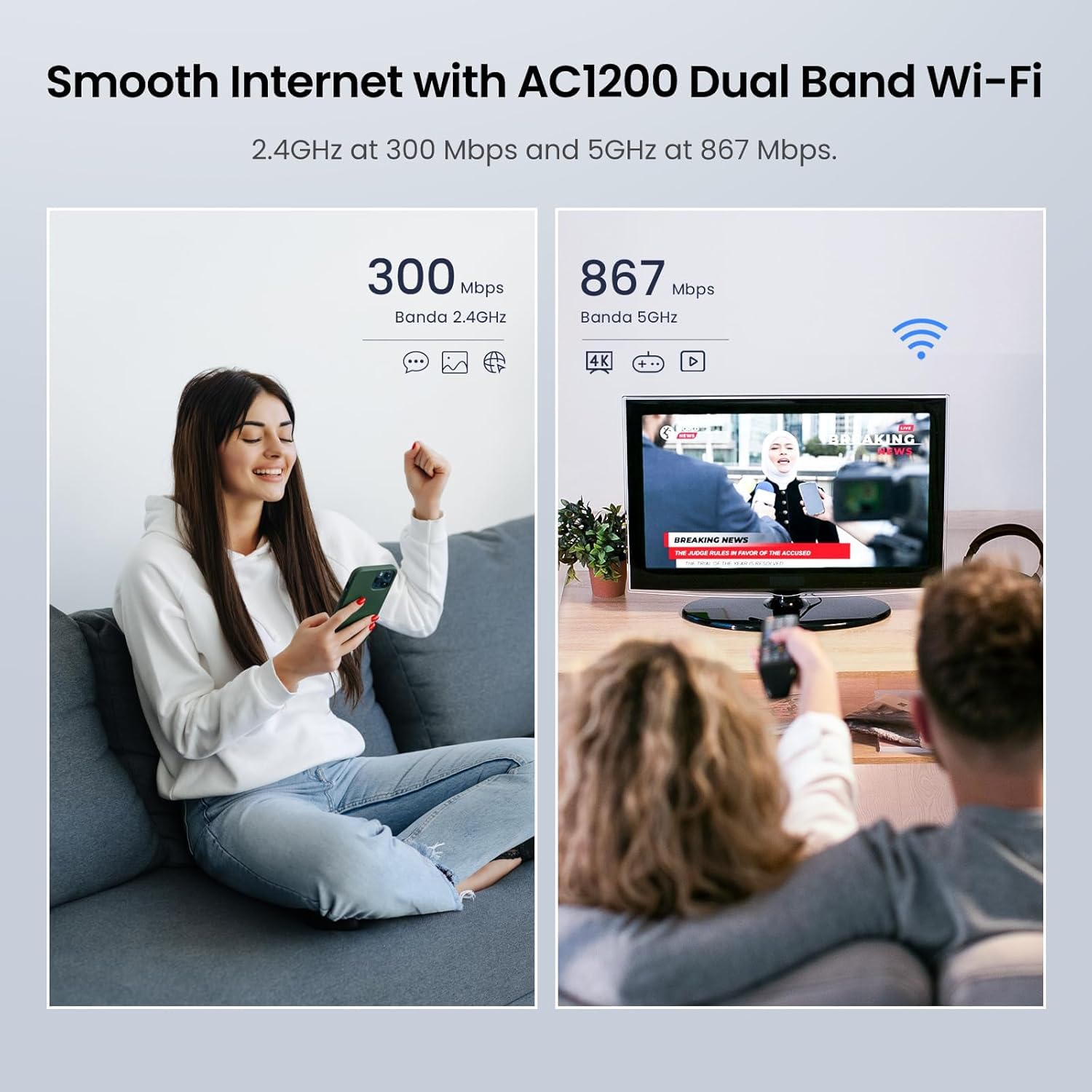 Tenda AC1200 Gigabit WiFi Router - Dual Band High Speed Wireless Internet Router, 3xWAN/LAN Gigabit Ports, 4x6dBi Antennas, MU-MIMO, Beamforming, IPv6, Guest WiFi, AP Mode(AC8)
