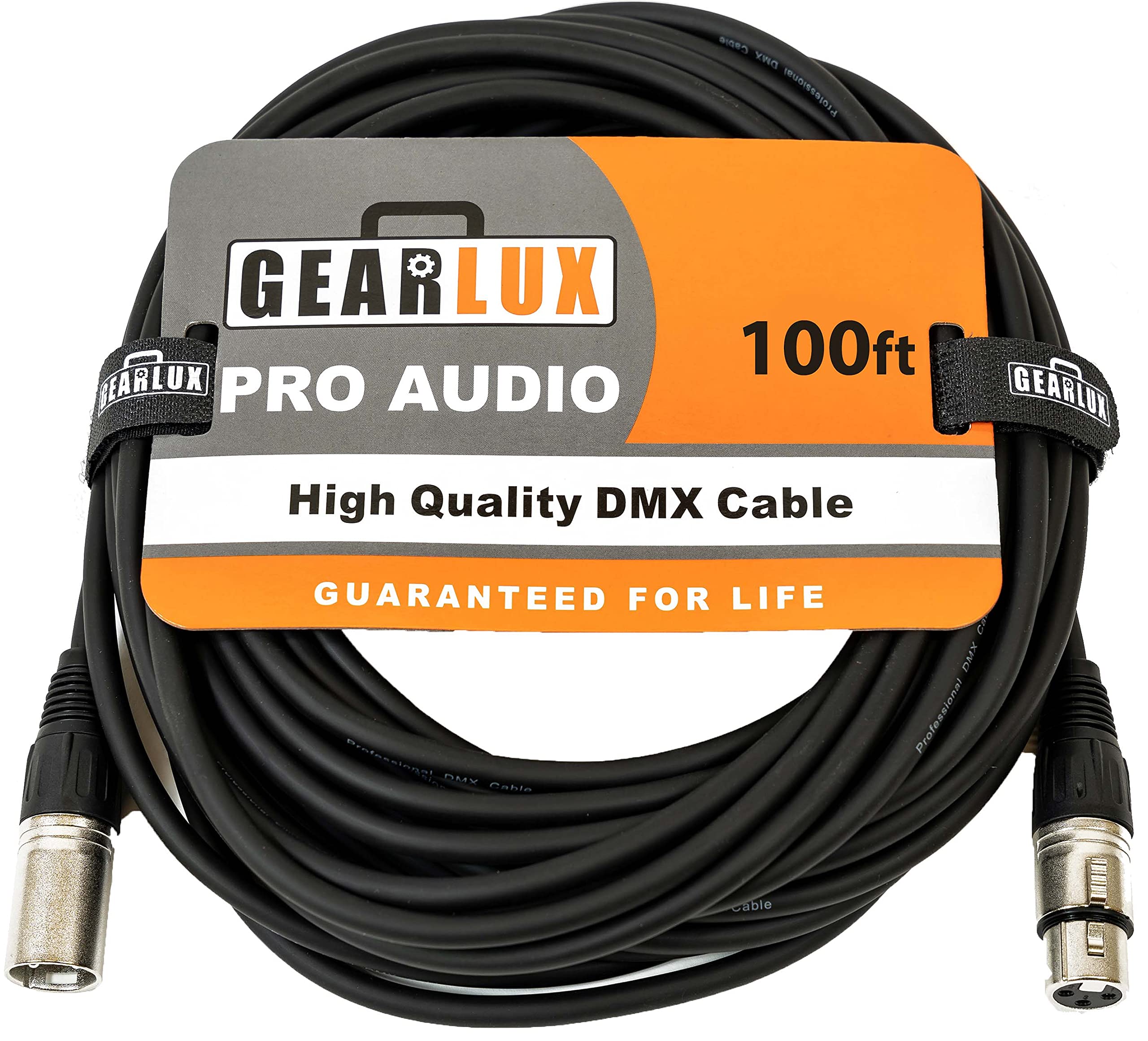 Gearlux DMX Cable 100ft 3-Pin Male-to-Female - 2 Pack