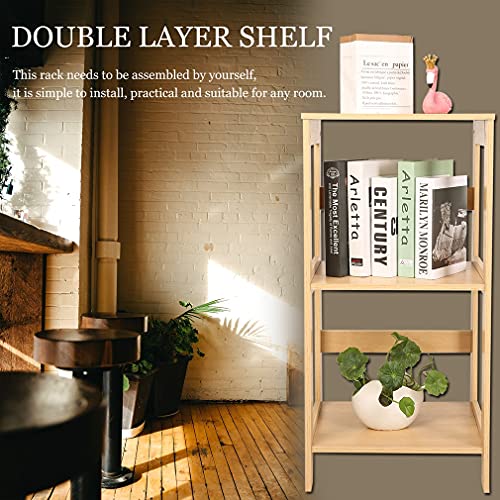 Bookcase Shelf 3 Tier, Small Bookshelf Organizer for Bedroom, Narrow End Table Side Table with Storage Shelves for Books Home Office, Chestnut
