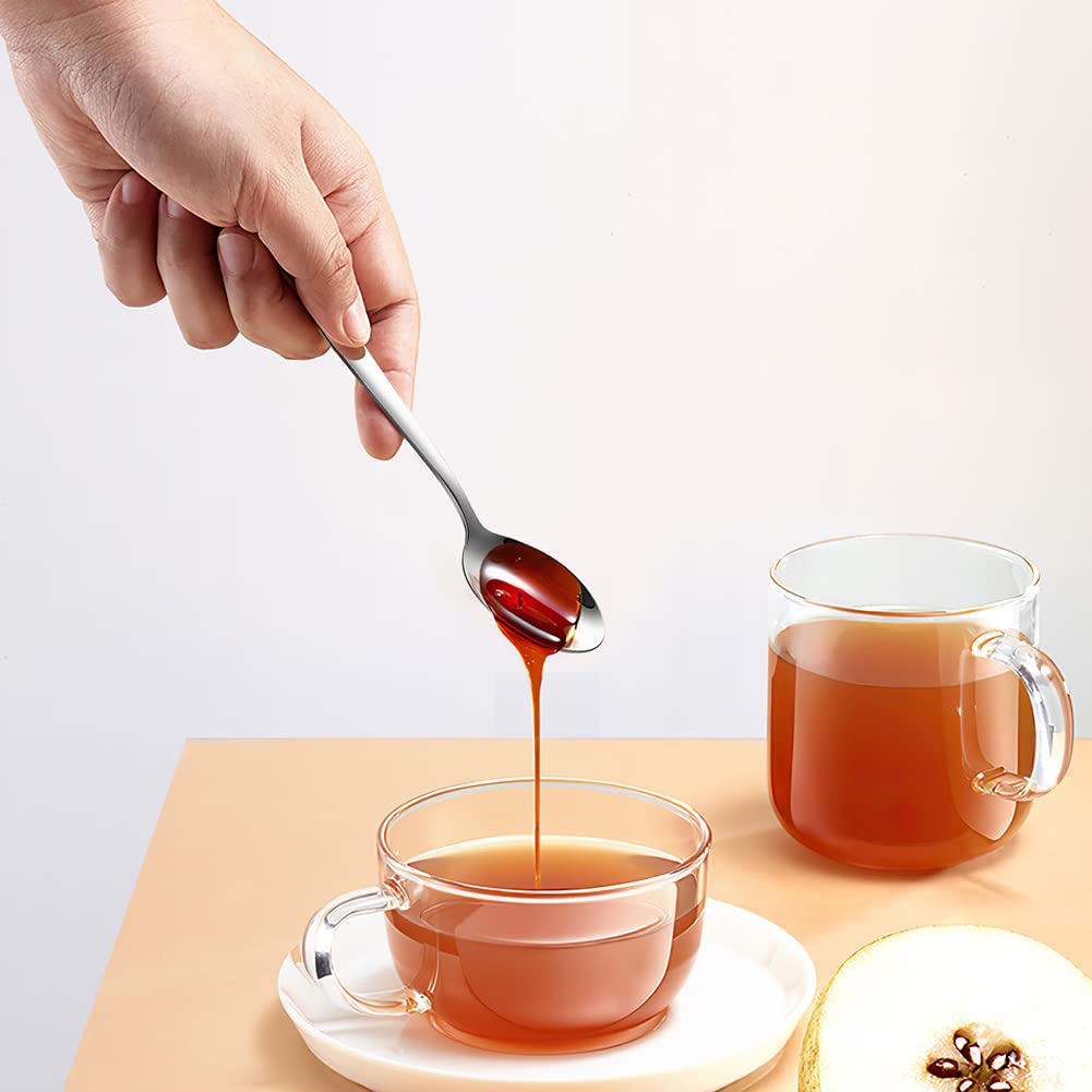 AYFDISHS 6-Piece Demitasse Espresso Spoons,5.1-Inch Mini Coffee Spoons Stainless Steel Small Spoons Mini Espresso Spoon for Dessert Ice Cream