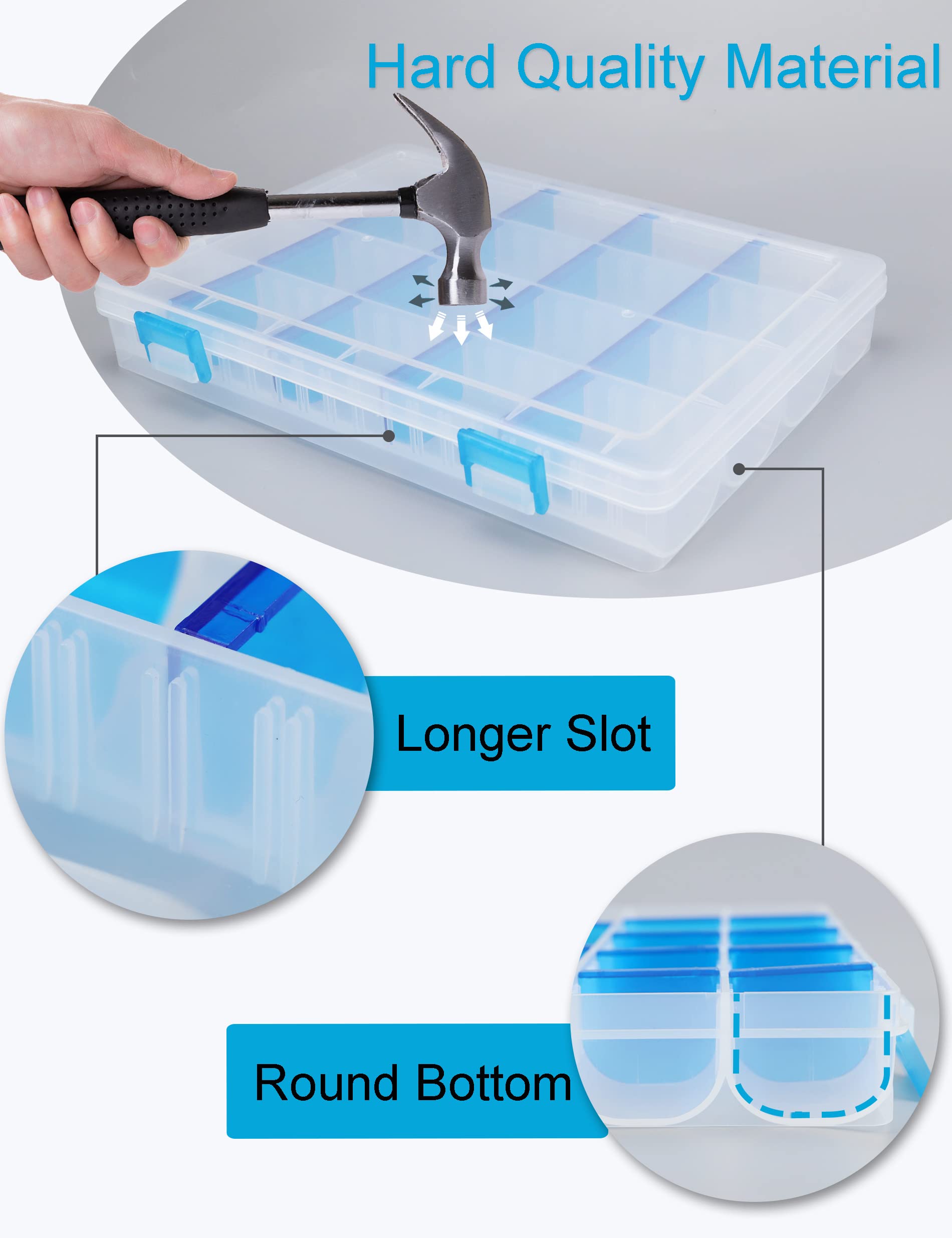 Beoccudo Tackle Box Snackle Box Container Fishing Tackle Box Organizer for Snacks Snacklebox Plastic Compartment Box Tackle Trays Fishing Lure Box