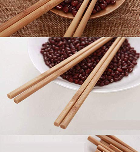 Bamboo Chopsticks Reusable Dishwasher Safe Natural Chinese Health Wooden Bamboo Chopsticks,Long 10 Pairs Sets for Restaurant Home Use Premium Material