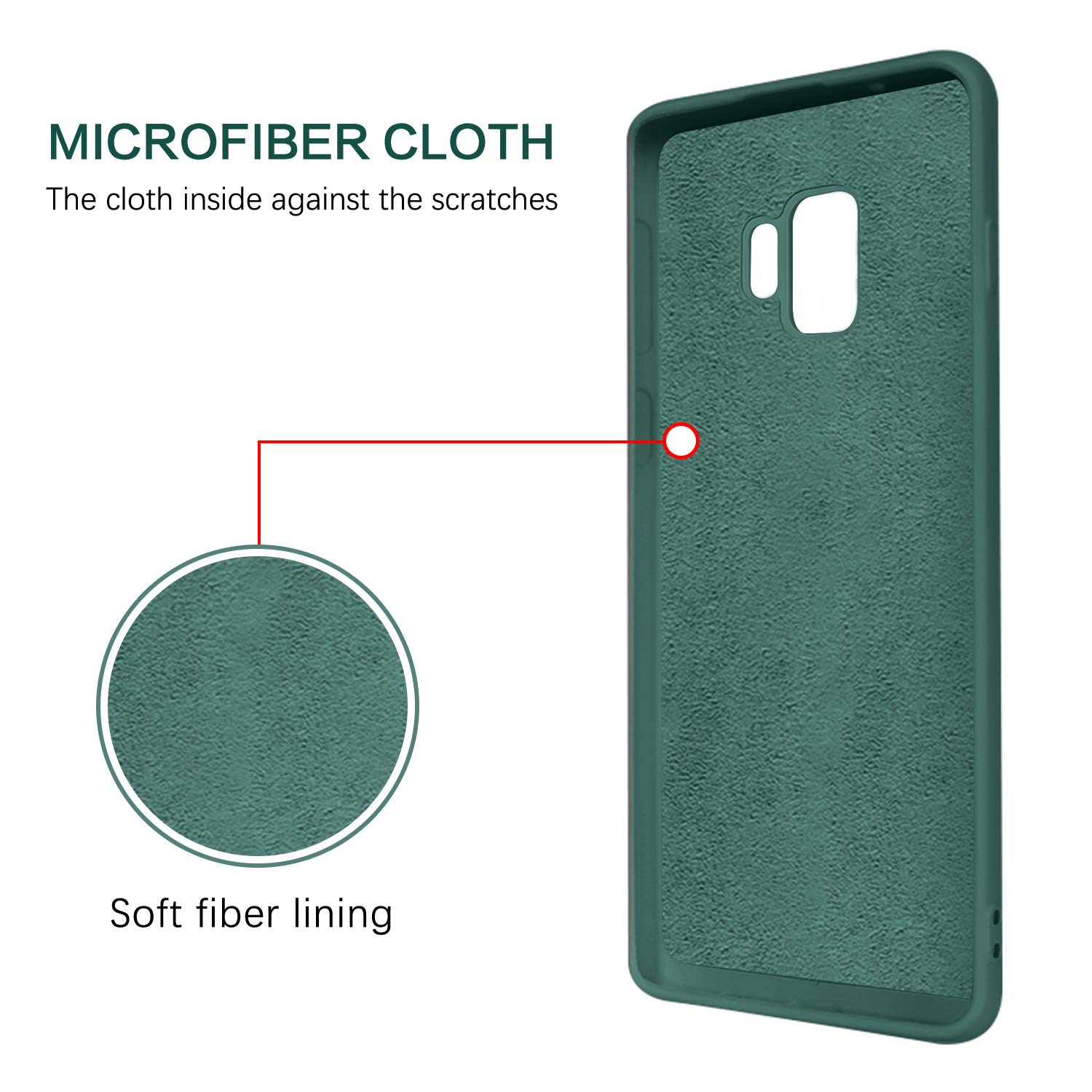 BENTOBEN Samsung Galaxy S9 Case, Slim Silicone | 360° Ring Holder Kickstand | Support Car Mount | Soft Rubber Shockproof Bumper Protective Non-Slip Case for Samsung Galaxy S9 5.8" (2018), Dark Green