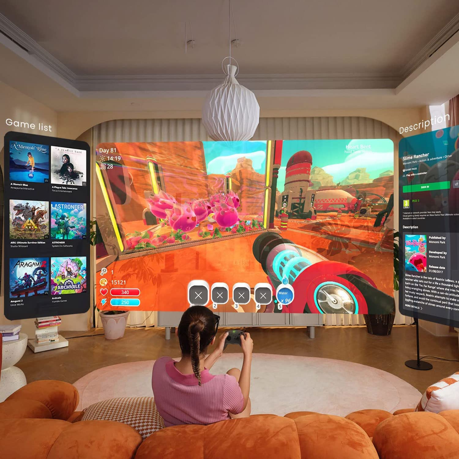 AR Glasses, Smart Glasses with Huge 201" Micro OLED Virtual Theater, Augmented Reality Glasses for Viewing, Streaming and Gaming on PC/Android/iOS - Console and Cloud Gaming Compatible