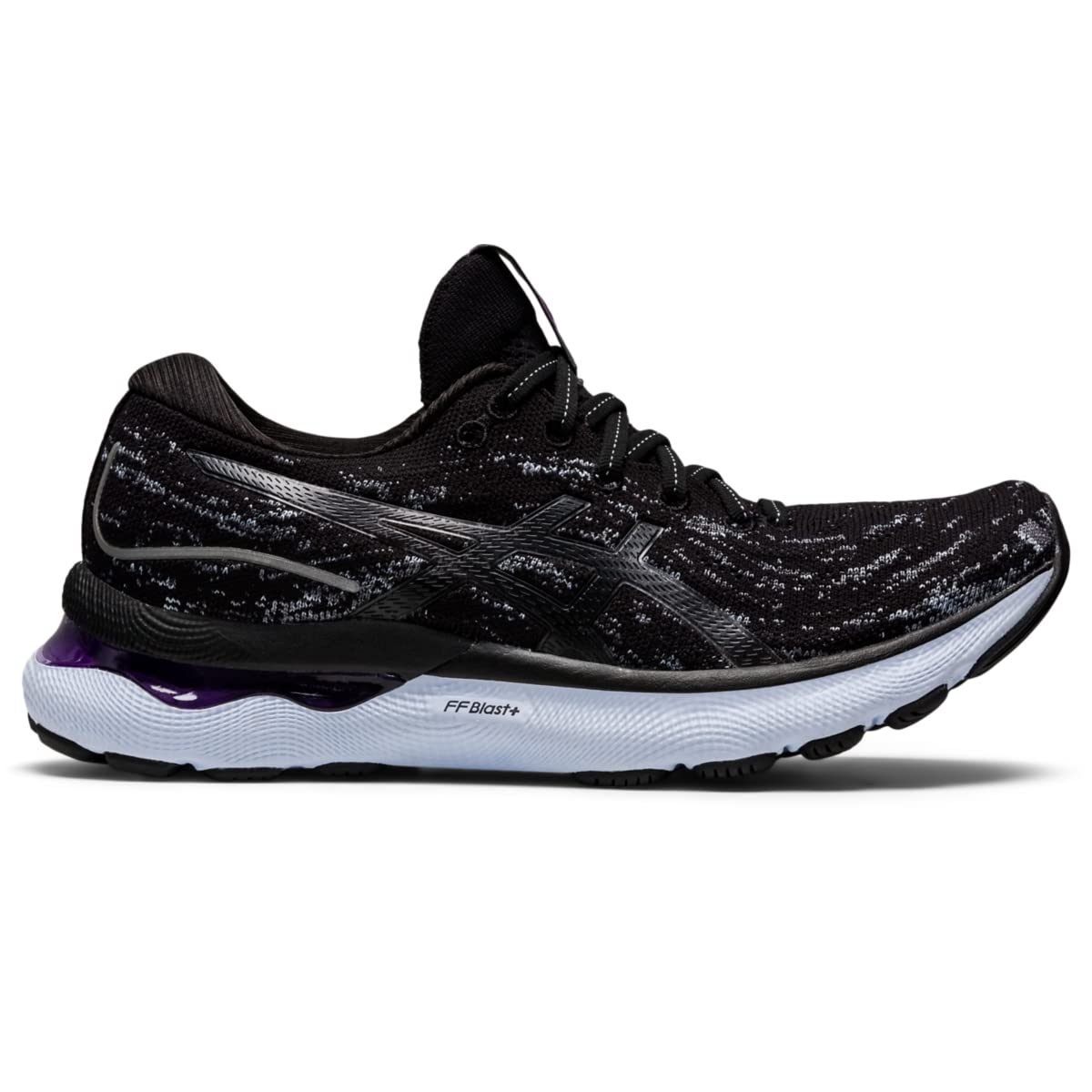 ASICS Women's Gel-Nimbus 24 Mesh Knit Running Shoes, 9, Black/Black