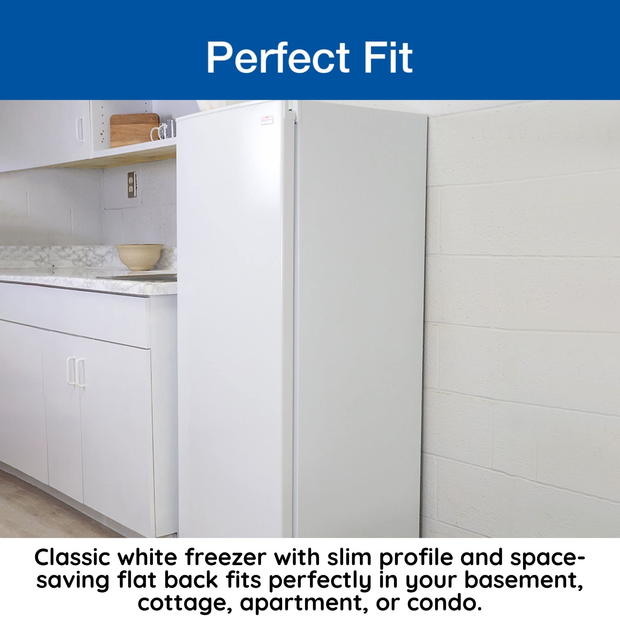 Koolatron Small Upright Freezer 5.3 Cu Ft Compact Mini Freezer Stand Up Freezer Space-Saving Deep Freezer Manual Defrost Reversible Door Perfect for Home Apartment Condo Cottage