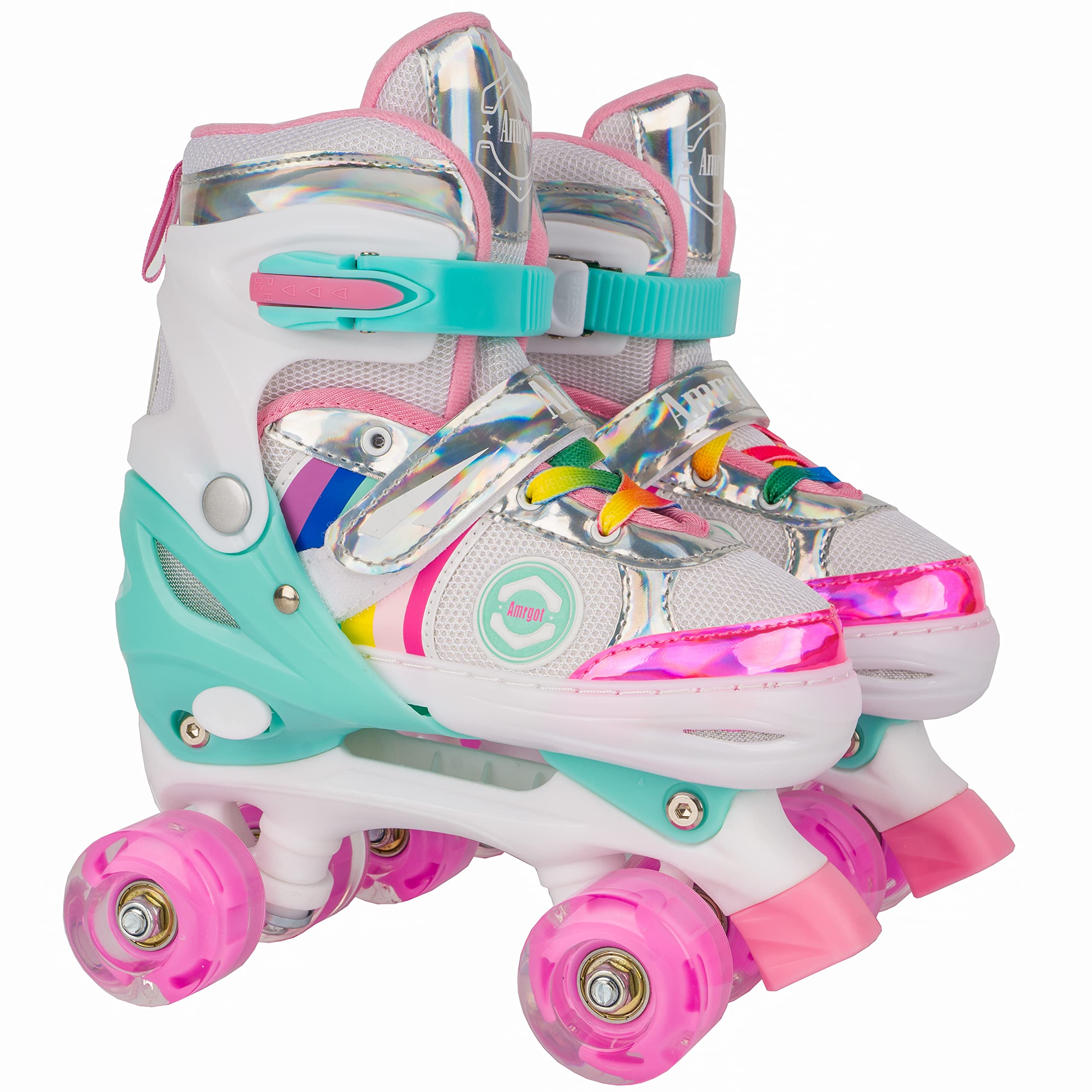 Amrgot Roller Skates for Kids 4 Size Adjustable Roller Skates,Fun for Girls and Ladies
