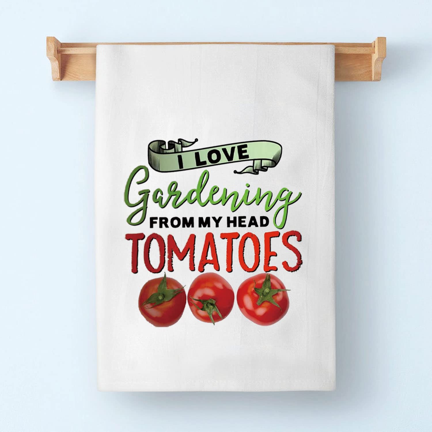 BDPWSS Funny Tomato Kitchen Towel Gardener Gift Plant Lover Dish Towel I Love Gardening from My Head Tomatoes Tea Towel (Gardening Tomatoes TW)