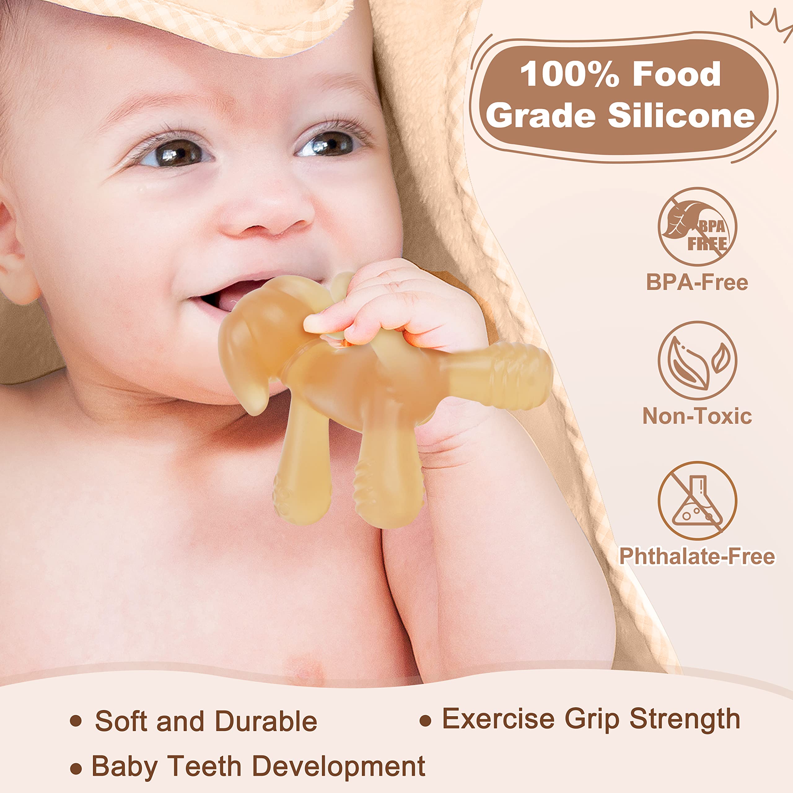 Baby Teething Toys, DDMY Manhattan Rattle Toys 0-6 Months Infants, Chew for Sucking Needs, Silicone Sensory Pacifiers Baby, Teether Toy 6 to 12 Gift