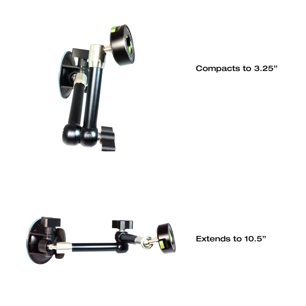 MYGOFLIGHT Flex Suction Cup Articulated Arm Sport Mount and Universal Cradle Kit for Any 7”-11” iPad Mini Air Pro Android Tablet PC for Airplane Car RV Truck Boat Window Mounting