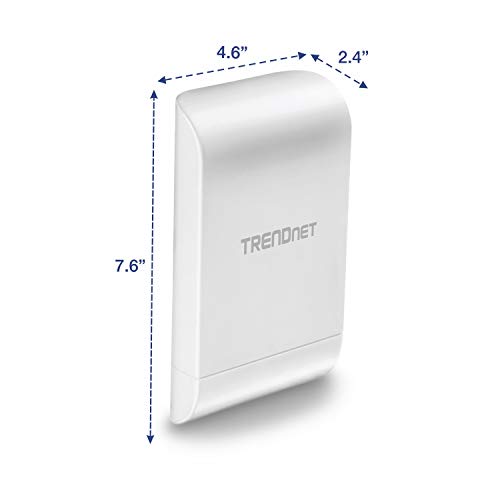 TRENDnet 10dBi Wireless N300 Outdoor PoE Pre-configured Point-to-Point Bridge Bundle Kit, TEW-740APBO2K, 2 x Pre-configured Wireless N Access Points, IPX6 Rated Housing, Built-in 10 dBi Antennas white